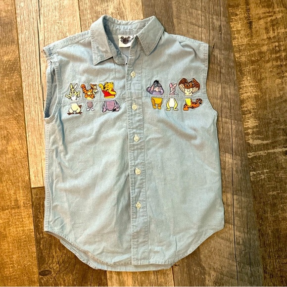 Disney | Shirts & Tops | Little Girls 78 Disney Classic Denim Button ...